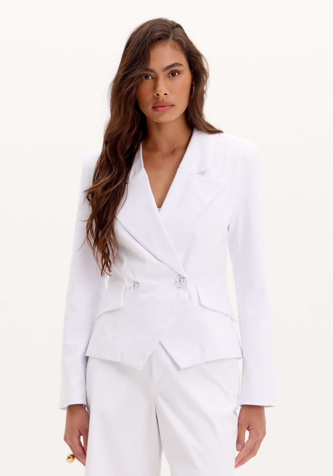 Blazer Slim Com Transpasse - Lança Perfume