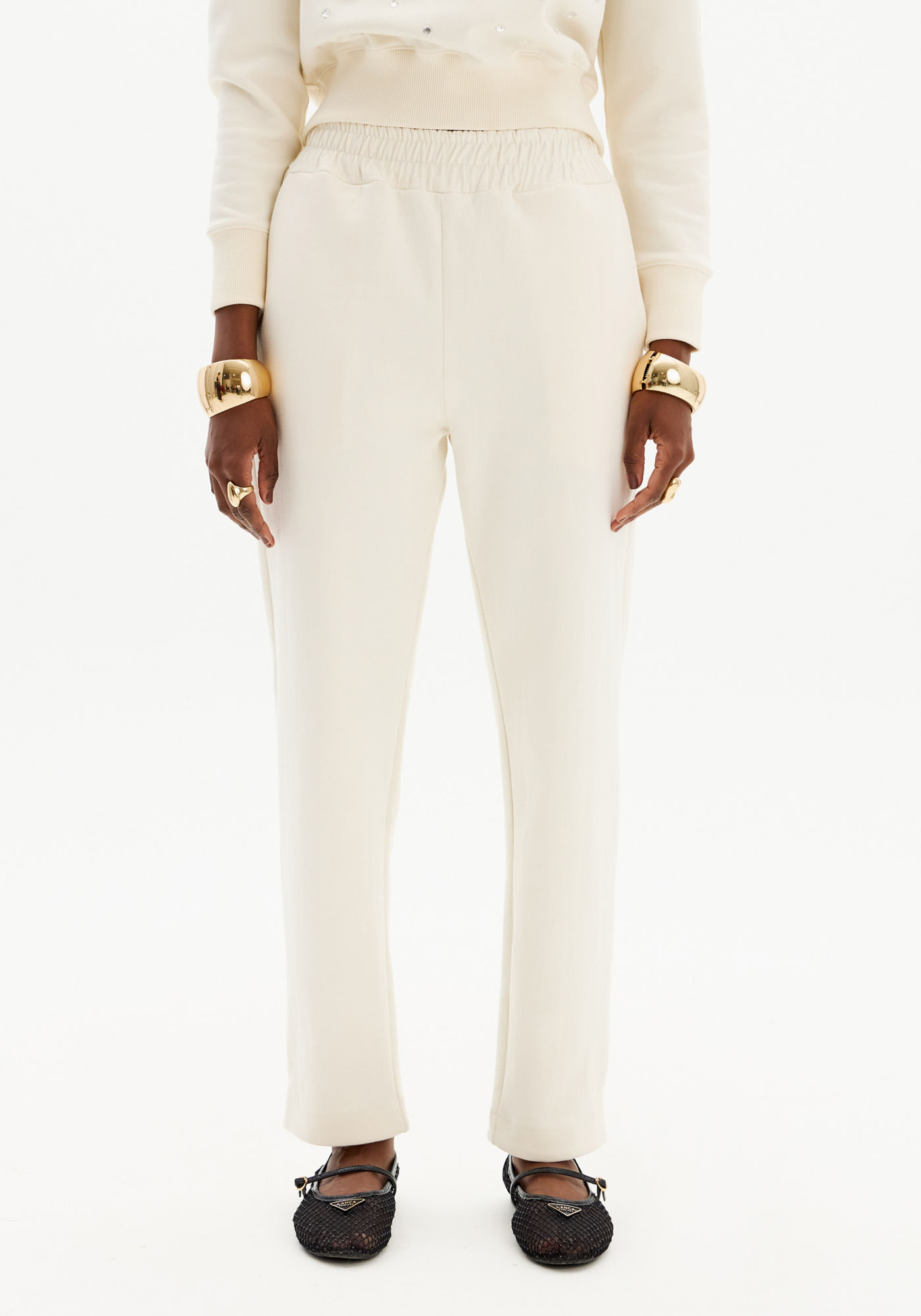 Calça Comfort De Moletom Com Cintura Alta - Lança Perfume