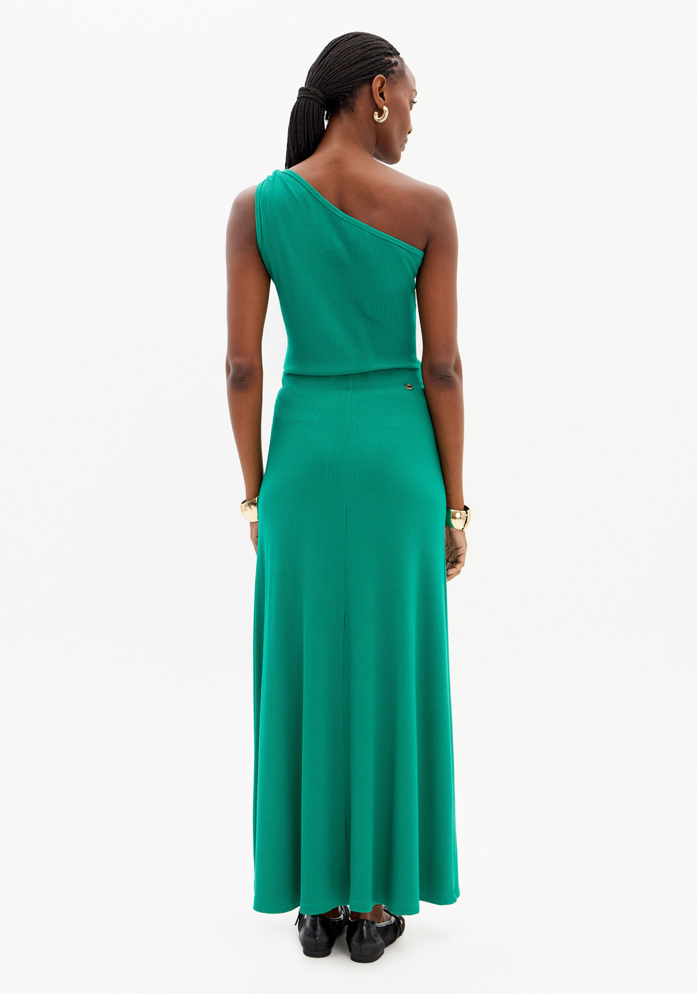 Saia Super Midi Evasê Canelada - Lança Perfume