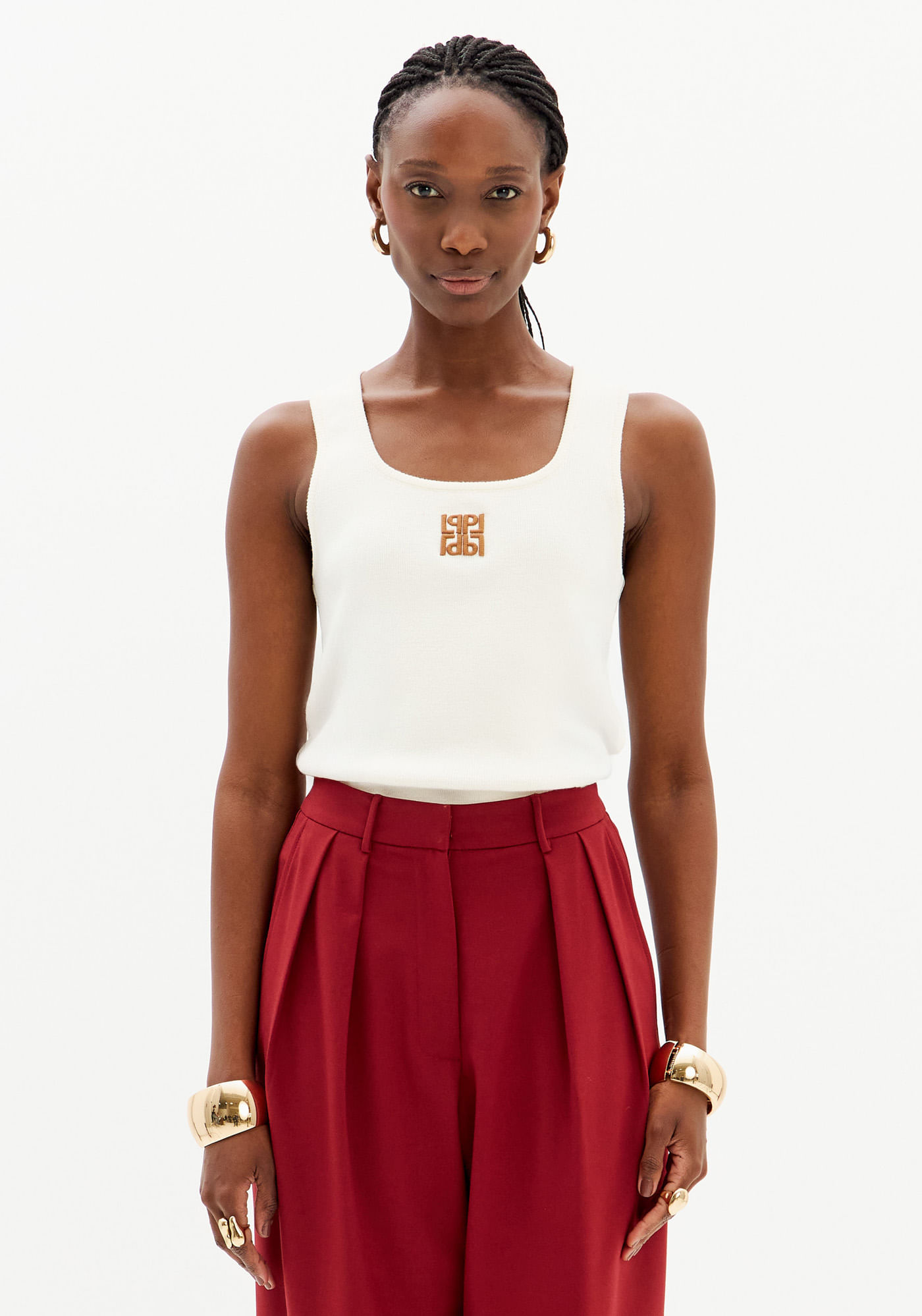 Regata Tricot Decote Quadrado - Lança Perfume