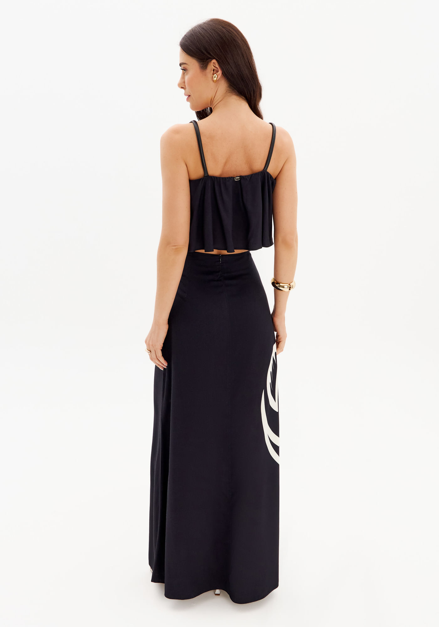 Saia Super Midi Evasê Estampado - Lança Perfume